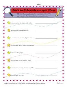 Printable Back to School Worksheets for Elementary School Grades