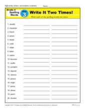 Fourth Grade Spelling Words List - Week 3 | K12reader