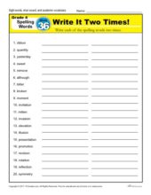 Fourth Grade Spelling Words List - Week 36 | K12reader