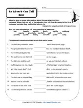 An Adverb Can Tell How | Free, Printable Adverb Worksheets