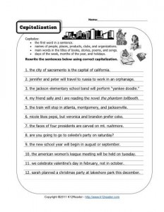 Capitalization | Free, Printable Punctuation Worksheets