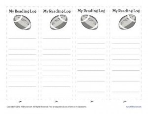Printable Bookmarks for Kids - Football Reading Log