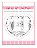 Valentine's Day Worksheet | Maze - Kindergarten and 1st Grade