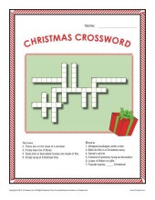Christmas Crossword Worksheet for Elementary Grades