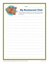 My Restaurant Visit | 1st and 2nd Grade Writing Prompt Worksheet