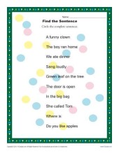 Sentence Structure Worksheets