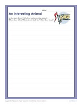 An Interesting Animal | Descriptive Writing Prompt - 1st and 2nd grade