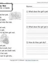 Reading Worksheets, Spelling, Grammar, Comprehension, Lesson Plans