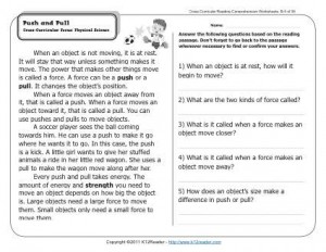 Push and Pull | 2nd Grade Reading Comprehension Worksheets