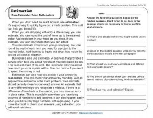 Estimation | 3rd Grade Reading Comprehension Worksheet
