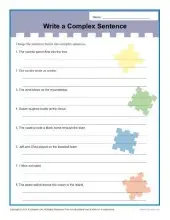 Write a Complex Sentence Worksheet