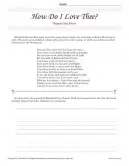 How Do I Love Thee? Supporting Ideas | 8th Grade Reading Passage Worksheet