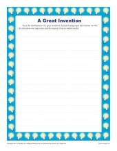 A Great Invention | High School Writing Prompt Worksheet
