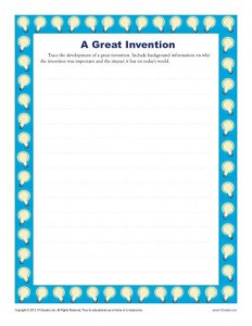 A Great Invention | High School Writing Prompt Worksheet