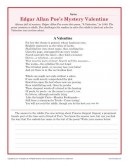 Valentine's Day Worksheet | Poe: A Valentine | High School