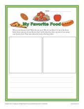 My Favorite Food | Kindergarten Writing Prompt Worksheet