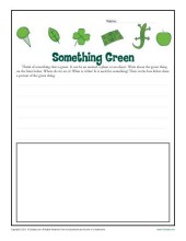 Something Green | Kindergarten Writing Prompt Worksheet