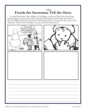 Finish the Snowman | Creative Writing Prompt for Kindergarten