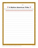 A Native American Tribe | Middle School Writing Prompt Worksheet
