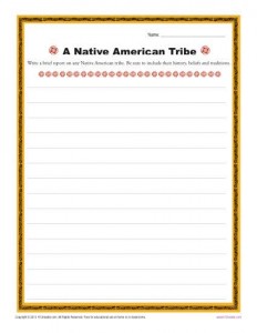 A Native American Tribe | Middle School Writing Prompt Worksheet