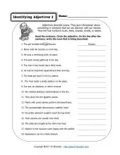 Identifying Adjectives 2 - Reading Worksheets, Spelling, Grammar ...