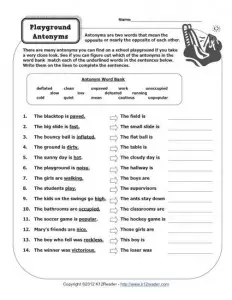 Printable Synonym and Antonym Worksheets