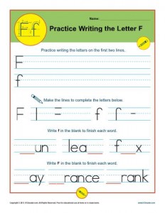 Letter F Worksheets | Printable Handwriting Worksheet