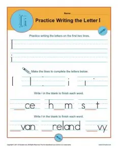 Letter I Worksheets | Printable Handwriting Worksheet