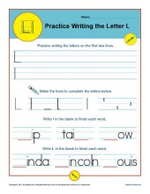 Letter L Worksheets | Printable Handwriting Worksheet