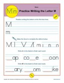 Letter M Worksheets | Printable Handwriting Worksheet