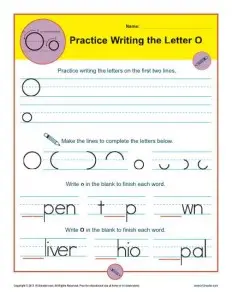 Letter O Worksheets | Printable Handwriting Worksheet