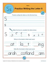 Letter S Worksheets | Printable Handwriting Worksheet
