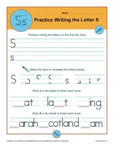 Letter S Worksheets | Printable Handwriting Worksheet