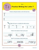 Letter T Worksheets | Printable Handwriting Worksheet