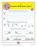 Letter Y Worksheets | Printable Handwriting Worksheet