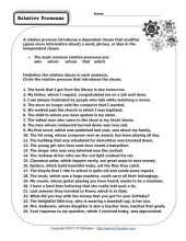 Relative Pronouns | Pronoun Worksheets