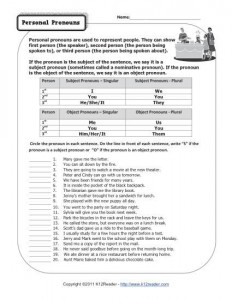 Pronoun Worksheets | Pronoun Definition and Pronoun Lessons