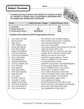 Subject Pronouns | Pronoun Worksheets