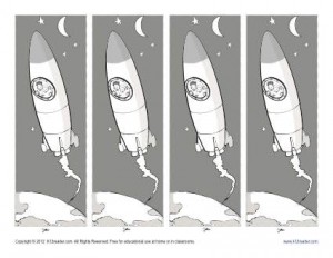 Free Printable Bookmarks for Kids - Rockets!