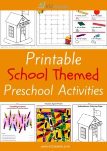 School Preschool Theme Activities | Printable Classroom Lessons