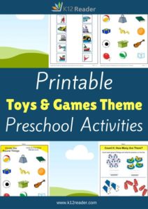 Toys and Games Preschool Theme Activities | Printable Lessons