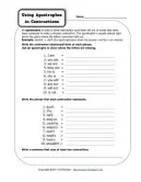 Apostrophes in Contractions | Free, Printable Punctuation Worksheets