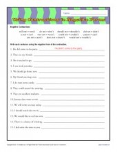 Contractions in Negative Forms | Free, Printable Punctuation Worksheets