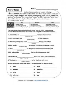 Verb Tenses Worksheets | K12reader Reading Resources