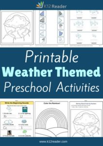 Weather Preschool Theme Activities | Printable Classroom Lessons
