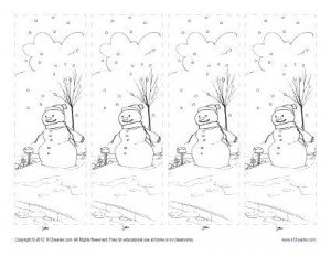 Free Printable Bookmark for Kids - Color the Winter Season