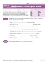 High School Spelling Words List 14 - Homophones