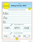 Letters MAR | Printable Alaphabet Handwriting Worksheets for Kids