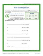 Add an Interjection - Reading Worksheets, Spelling, Grammar ...
