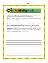 Hyperbole Worksheets | Figurative Language Practice